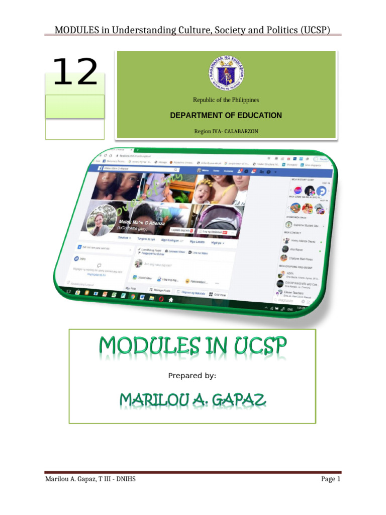 Modules in Ucsp | PDF | Anthropology | Sociology