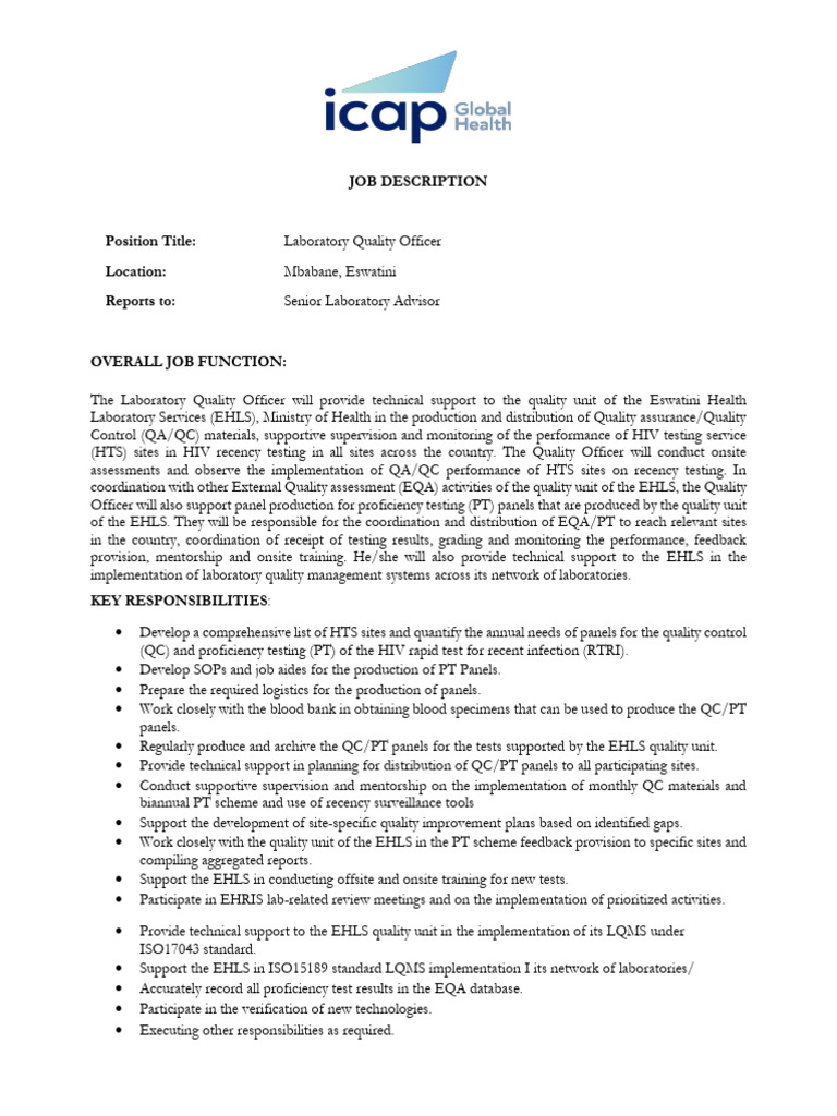 Laboratory Quality Officer Role Overview | PDF | Quality Assurance
