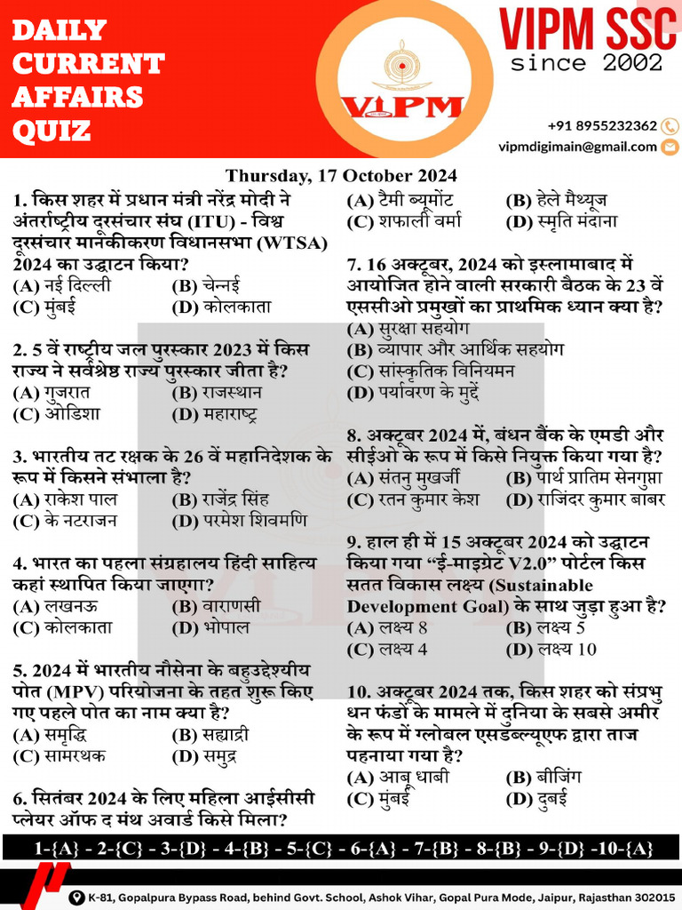 17-Oct-24 - VIPM Jaipur-DS | PDF | Career & Growth