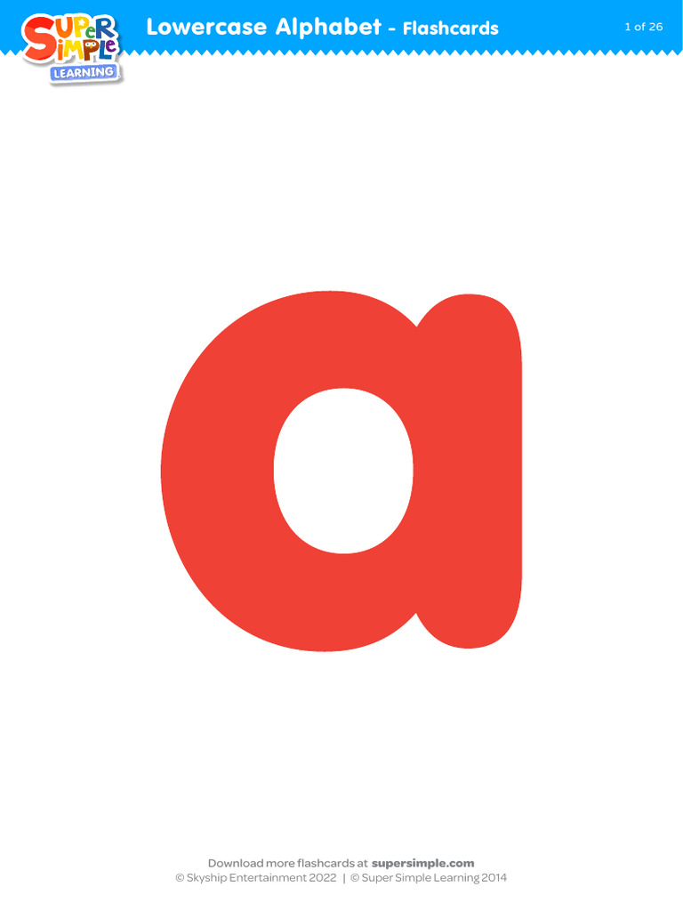 Supersimple Lowercase Alphabet Flashcards | PDF | Learning Methods | Learning