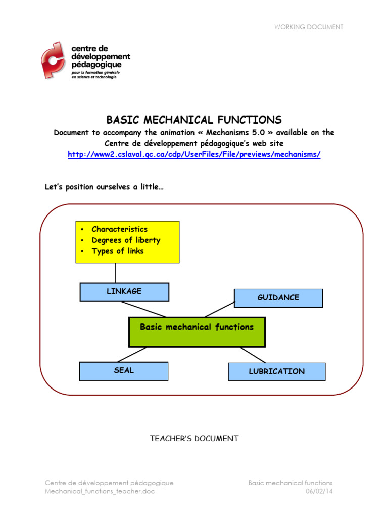 Mechanical Functions Teacher | PDF | Mechanical Engineering