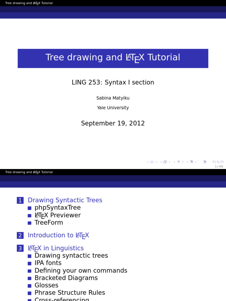 Sec 09.19 Tree Drawing and Latex Presentation 13d5vib | PDF | Syntax | Text