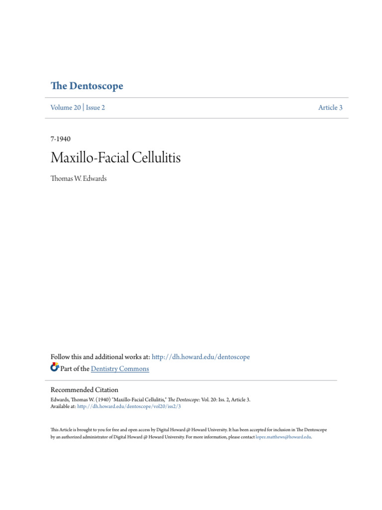 Maxillo-Facial Cellulitis | PDF | Medical Specialties | Clinical Medicine
