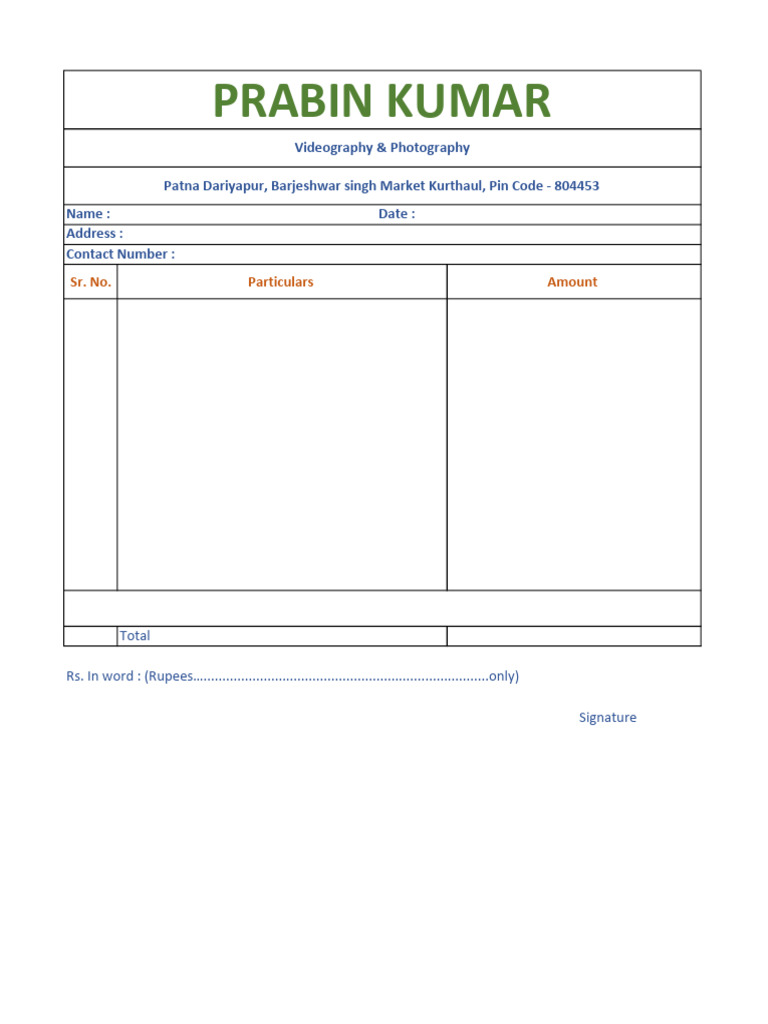 Prabin Kumar: Sr. No. Particulars Amount | PDF