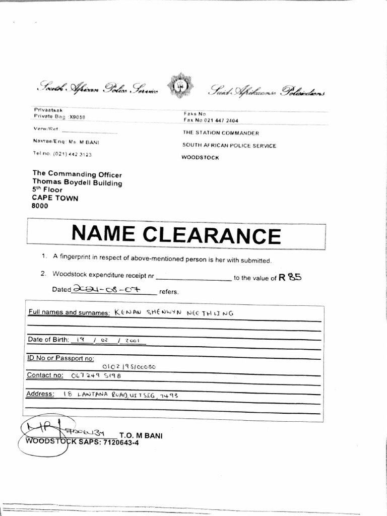 Name Clearance | PDF