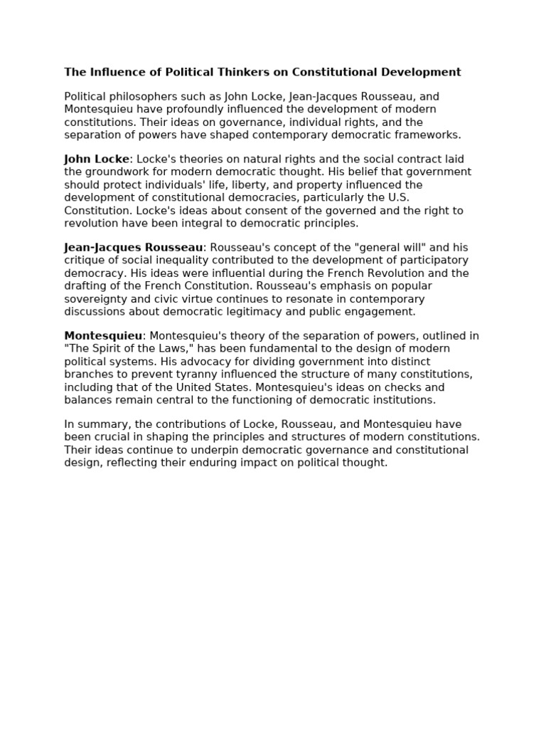 The Influence of Political Thinkers | PDF | Politics