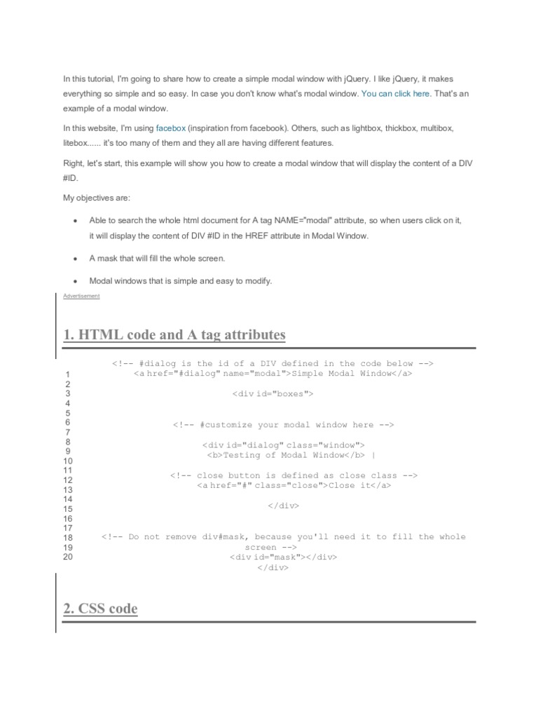 Dailogue Box | PDF | Cascading Style Sheets | Html Element