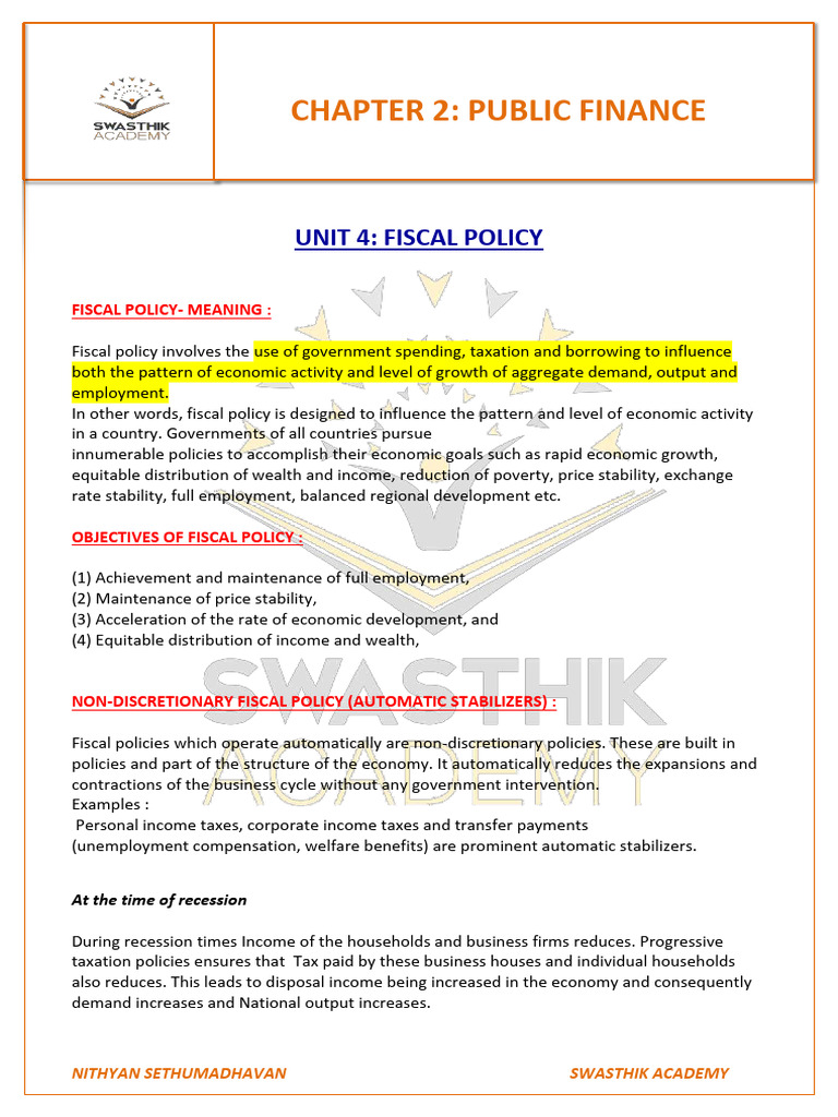(1621788837)Chapter_2_unit_4_pdf | PDF | Fiscal Policy | Government ...