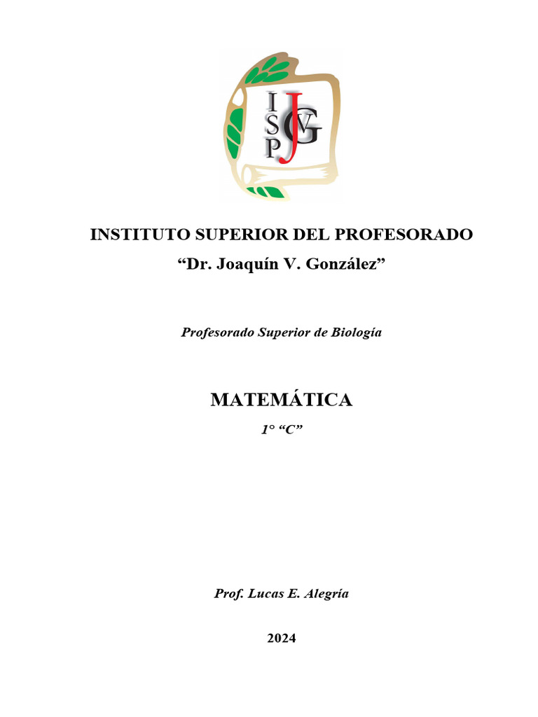 Programa Matemáticas Biología 2024 | PDF | Intervalo (Matemáticas ...
