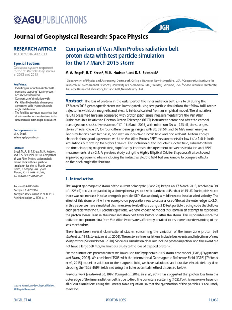 JGR Space Physics - 2016 - Engel - Comparison of Van Allen Probes ...
