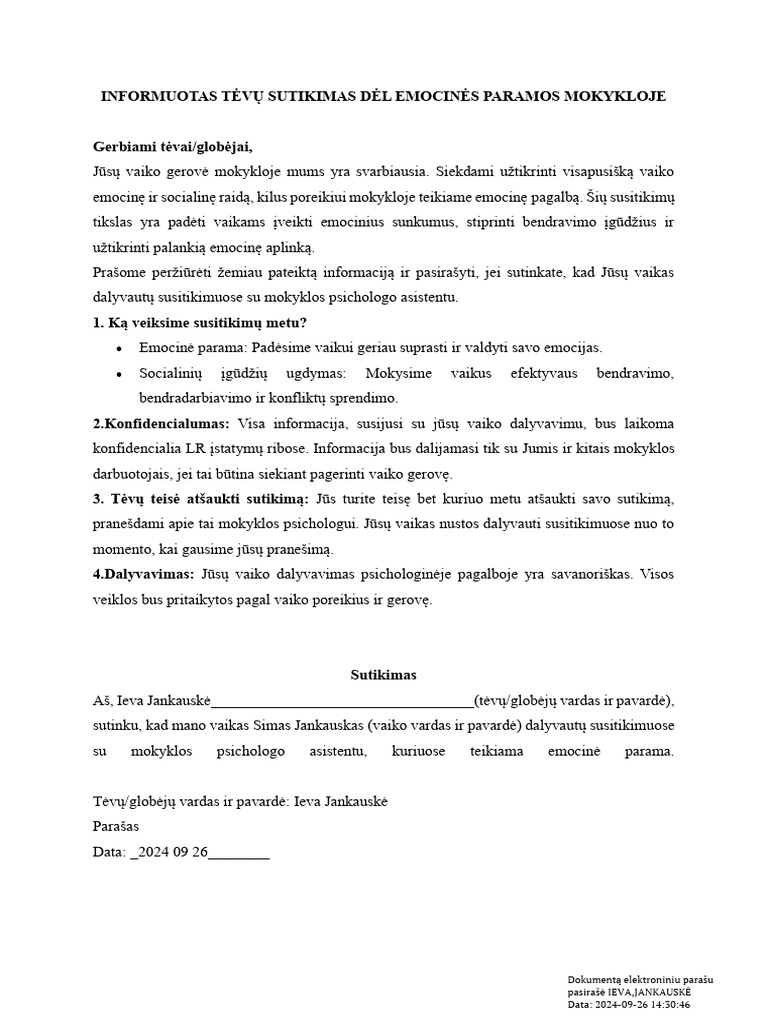 Informuotas Te Vu Sutikimas-S0926 | PDF