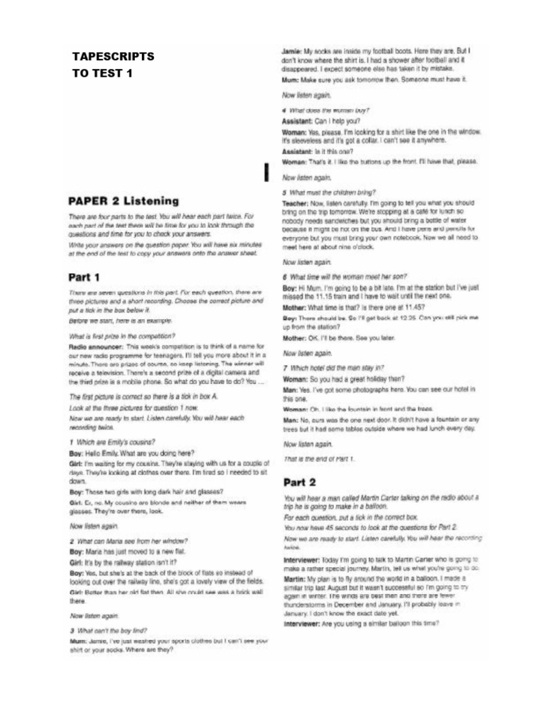 Tapescript Unit 1 | PDF