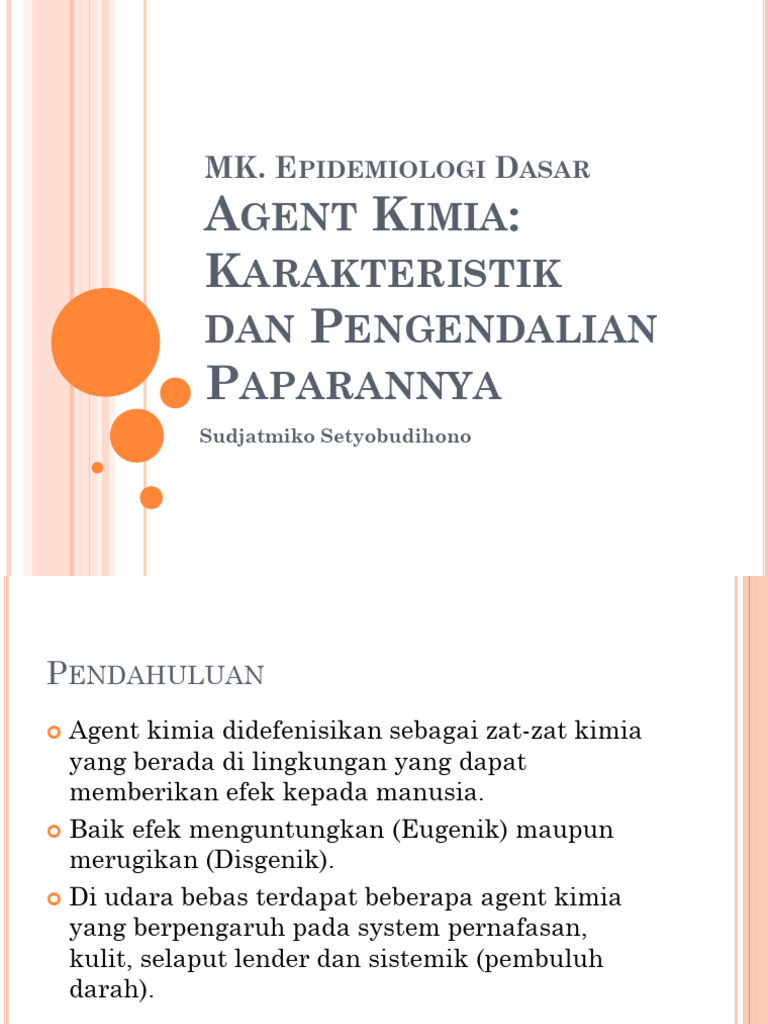 Karakteristik dan Pengendalian Agen Kimia | PDF