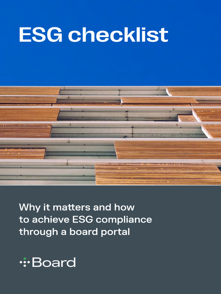 ESG-checklist | PDF | Audit | Regulatory Compliance