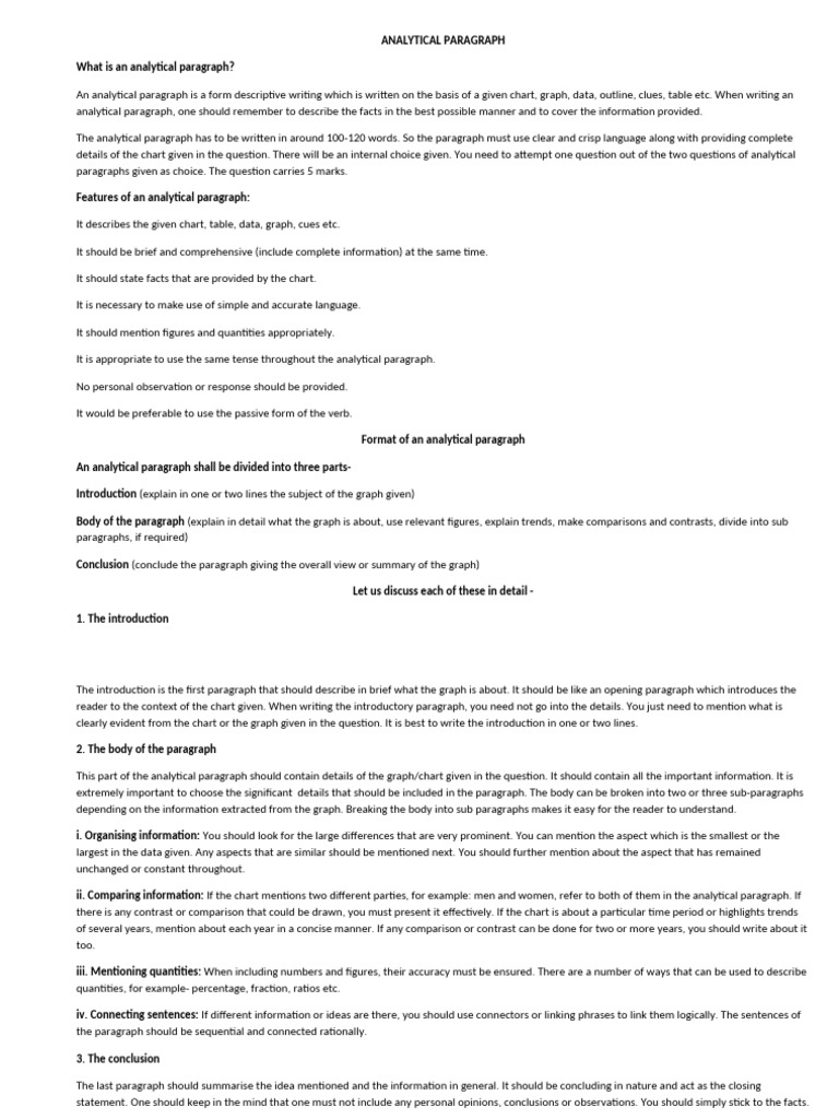 Analytical Paragraph (Theory) | PDF | Chart | Information