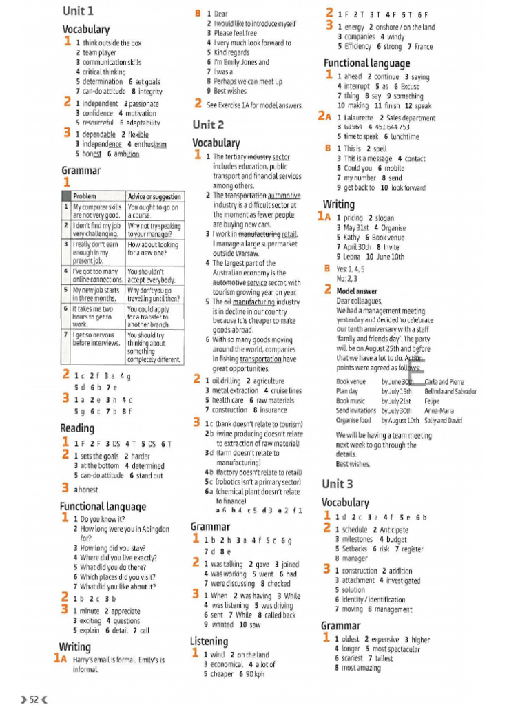 Business Partner B1 Workbook Key | PDF