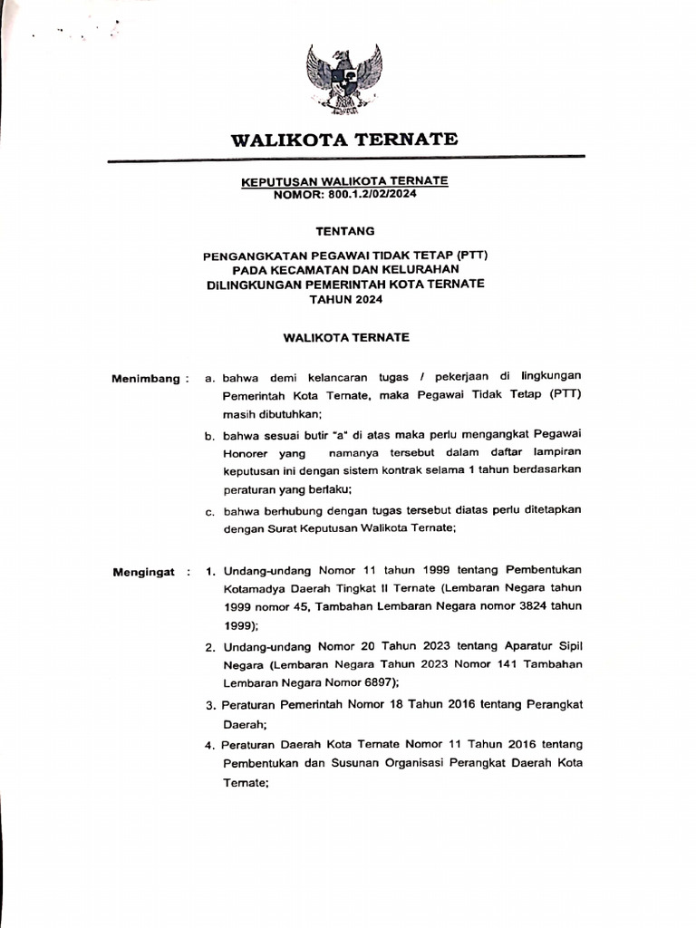 SK PTT Tahun 2024 | PDF