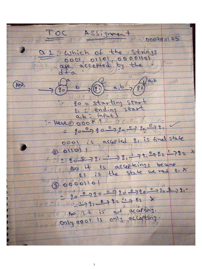 TOC. Assignment 1 | PDF