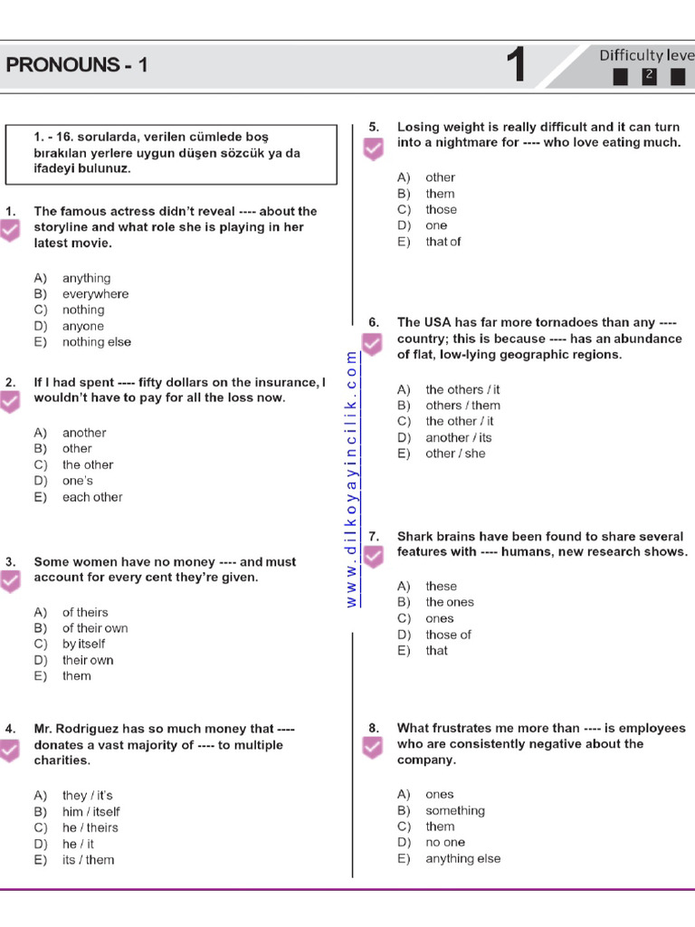 Grammar Revision 1 Premier 11 | PDF
