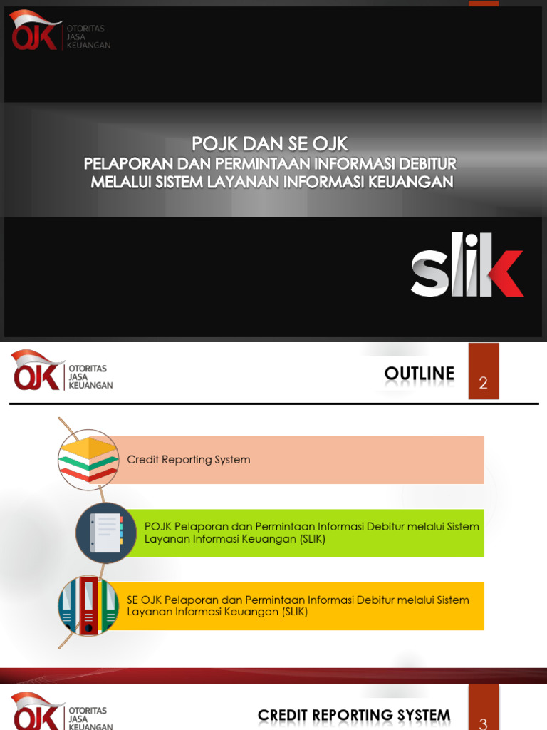 Tayangan POJK Dan RSEOJK SLIK | PDF
