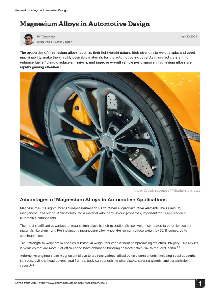 Magnesium-Alloys-in-Automotive-Design | PDF | Corrosion | Magnesium