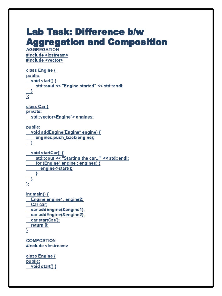 Oop - Differencebetween Aggregation and Compositio | PDF | Business ...