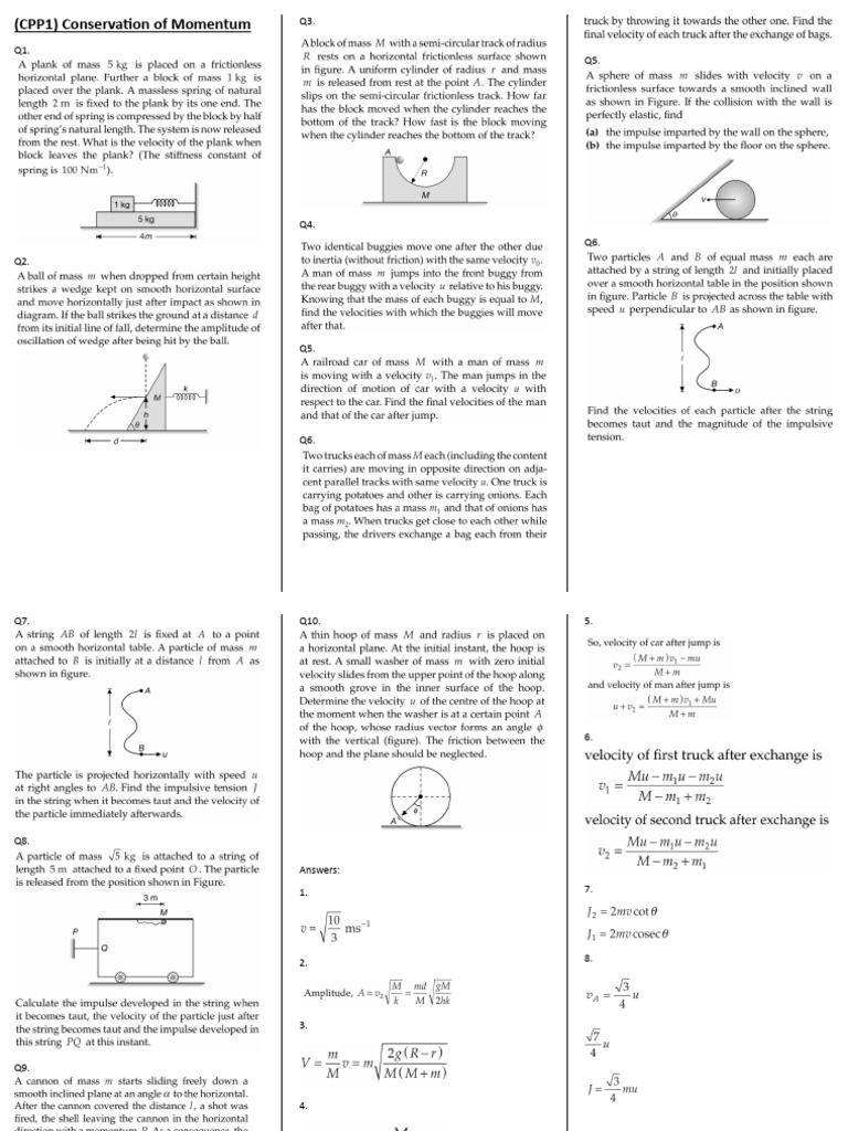 CPP 1 Momentum with Answers | PDF