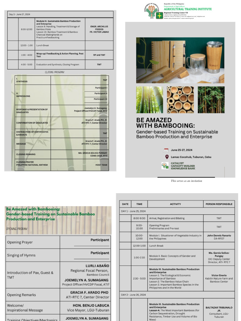 Schedule of Activity - Bamboo | PDF