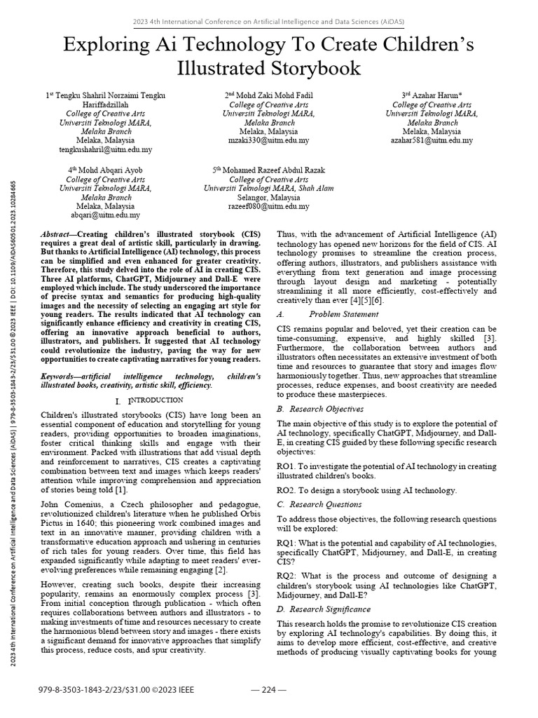 Exploring Ai Technology To Create Children's Illustrated Storybook ...