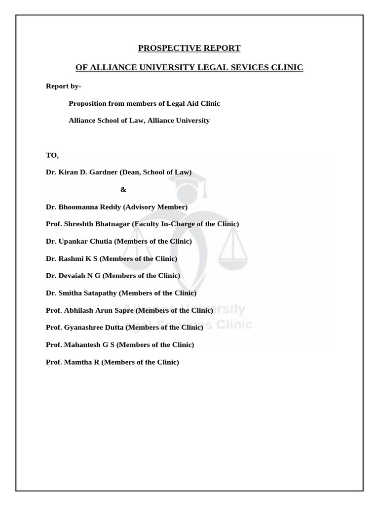 Prospective Report of AULSC | PDF | Alternative Dispute Resolution ...