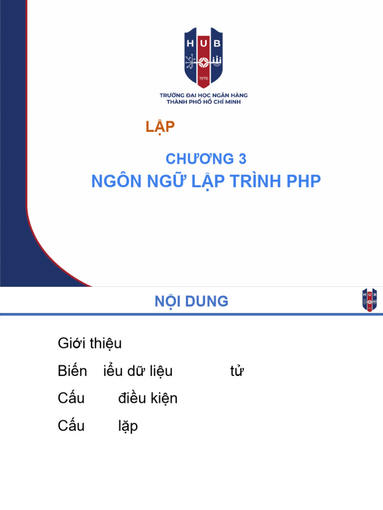 Lap Trinh Web Chuong 3 Ngon Ngu PHP New | PDF