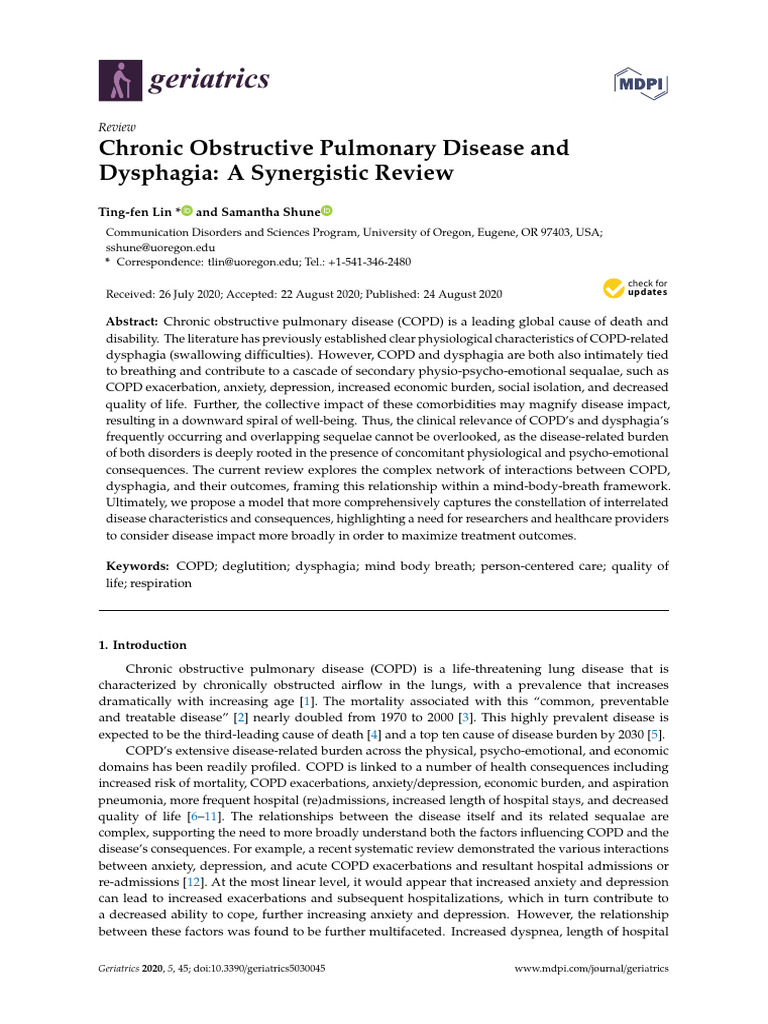 Chronic Obstructive Pulmonary Disease and Dysphagia: A Synergistic ...