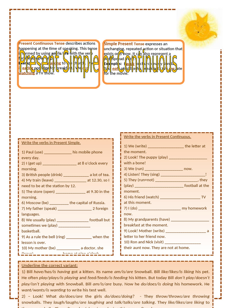 present-simple-or-continuous | PDF | Grammatical Tense | Language Mechanics