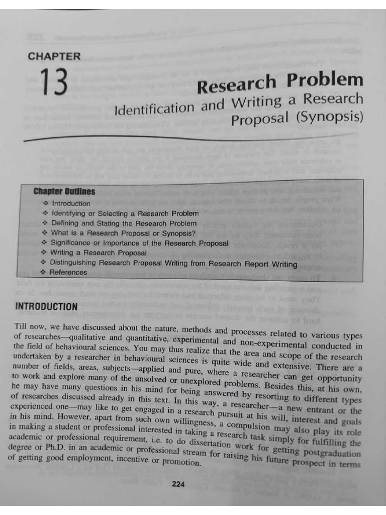 Problem in Research | PDF