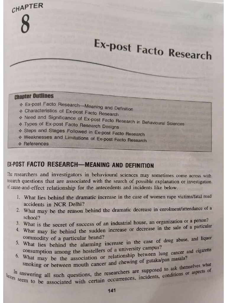 Ex Post Facto Research | PDF