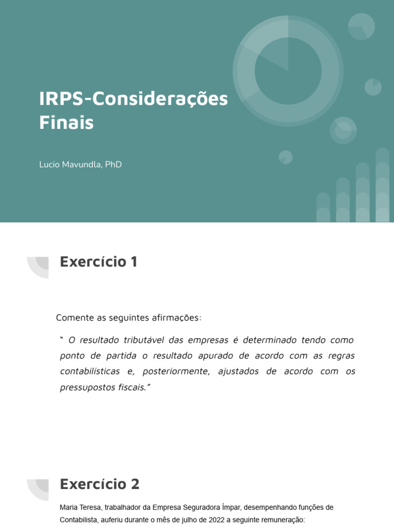 Consideracoes Finais-IRPS 2024 | PDF