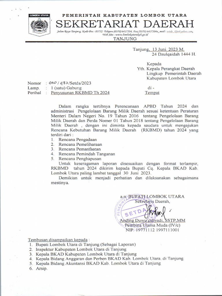 Penyusunan RKBMD 2024 | PDF