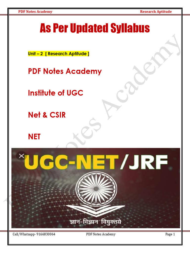 Unit - 2 (Research Aptitude) | PDF | Level Of Measurement | Hypothesis