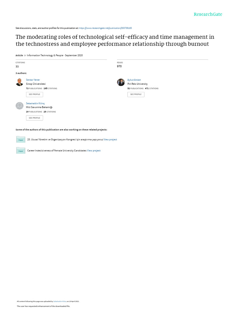 BN On Ep, 2019 | PDF | Occupational Burnout | Self Efficacy