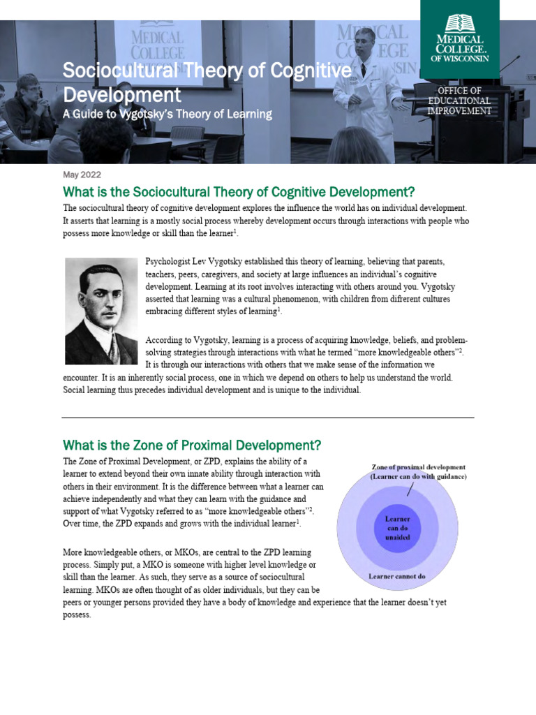 Sociocultural Theory of Cognitive Development | PDF | Learning ...