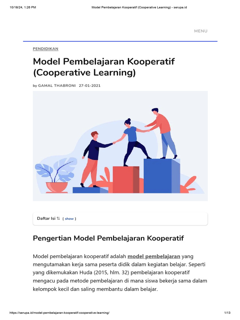 Model Pembelajaran Kooperatif: Konsep dan Prosedur | PDF