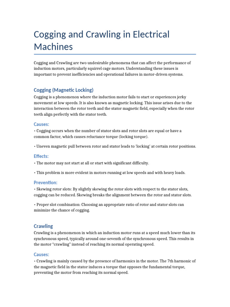 Cogging_and_Crawling | PDF | Electric Motor | Magnetic Devices