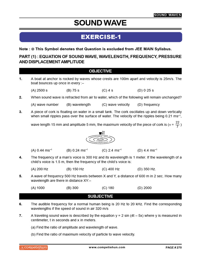 Essential Sheet Sound Wave Exercise 1 To 2 | PDF | Waves | Sound Essential Sheet Sound Wave Exercise 1 To 2 | PDF | Waves | Sound
