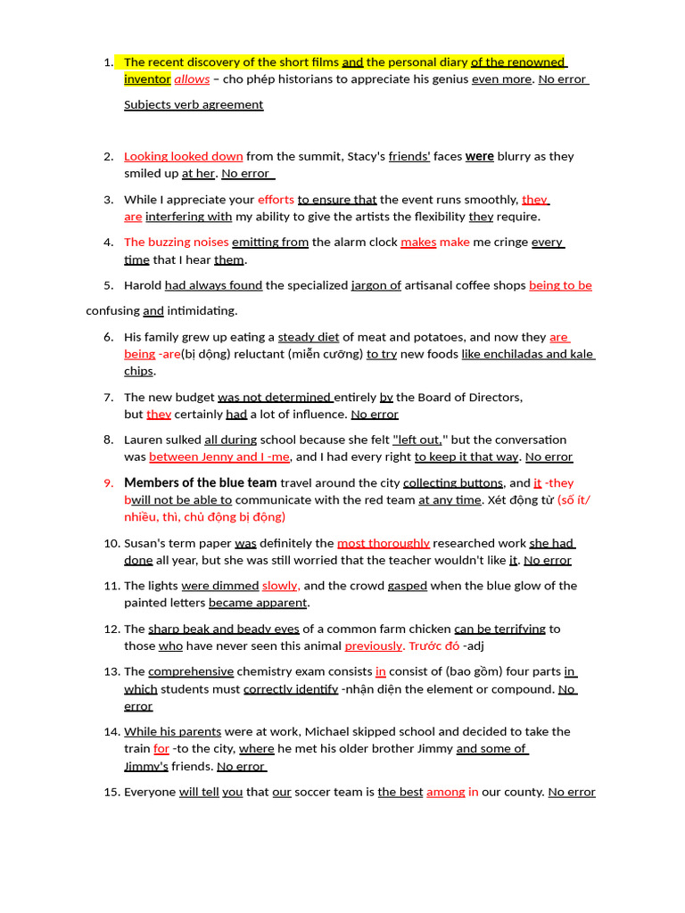 sentence errors | PDF