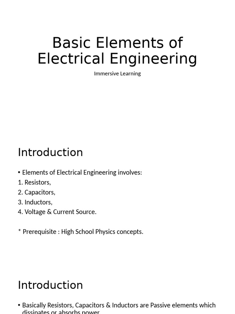 Basic Elements of Electrical Engineering | PDF | Science & Mathematics
