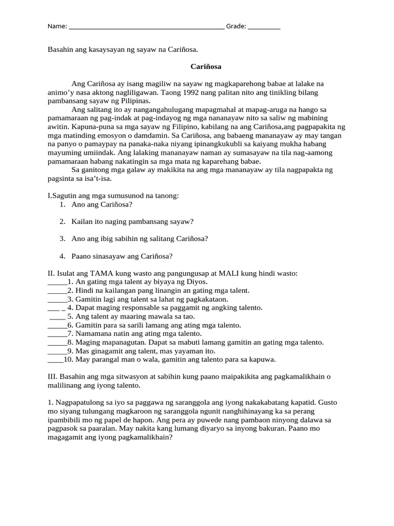 Q3 Grade 5 Activity Sheets Week2 | PDF