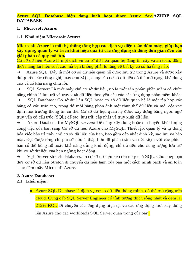 Quản trị cơ sở dữ liệu trên Microsoft Azure | PDF