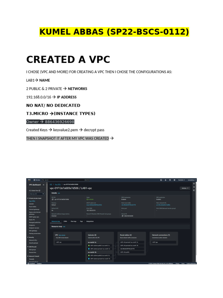 AWS VPC and Instance Manual | PDF