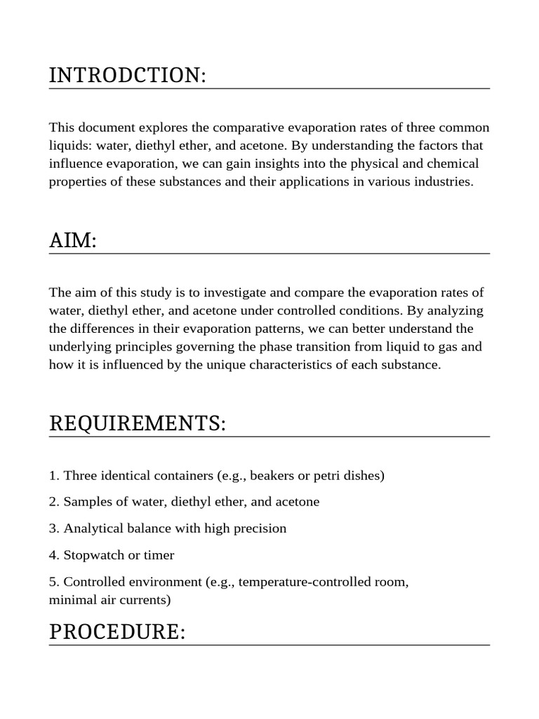 1CHEMISTRY Thesis | PDF | Evaporation | Liquids