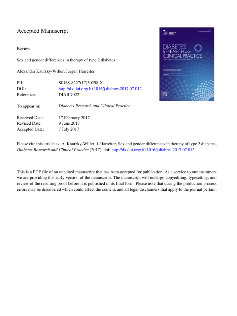 Sex And Gender Difference In T2dm Pdf Statin Cardiovascular Diseases 6476